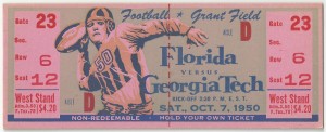 1950-10-07 – Georgia Tech vs. Florida | Georgia Tech Ticket Stubs