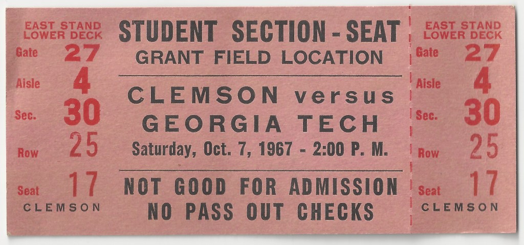1967 Season | Georgia Tech Ticket Stubs