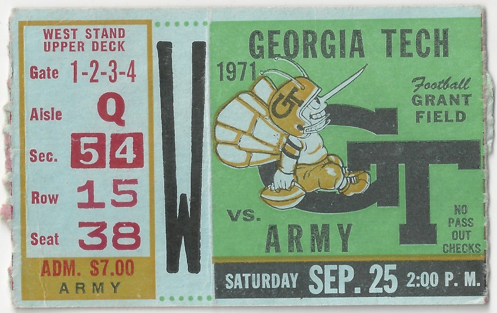 1971 Season | Georgia Tech Ticket Stubs