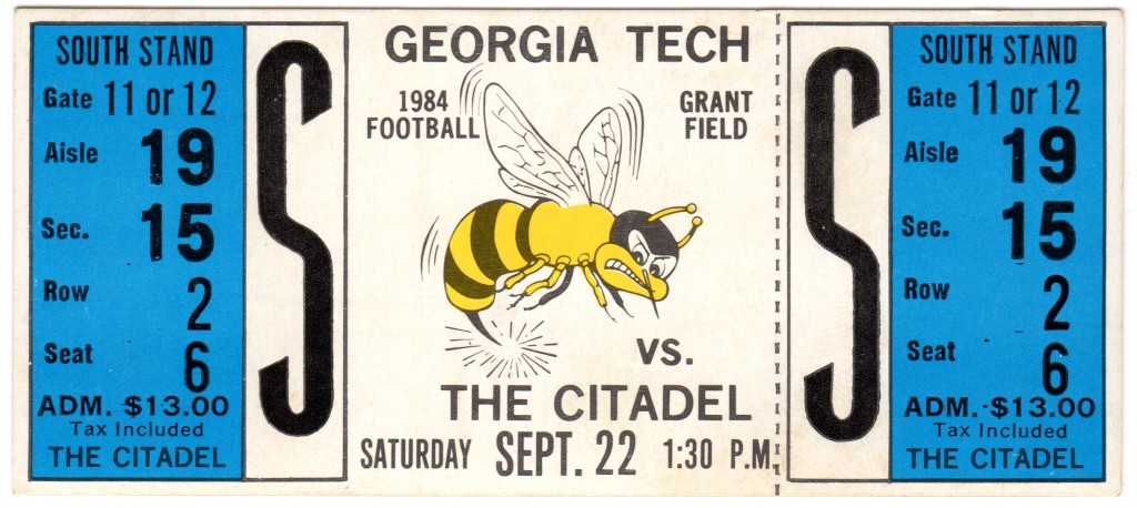 1984 Season | Georgia Tech Ticket Stubs